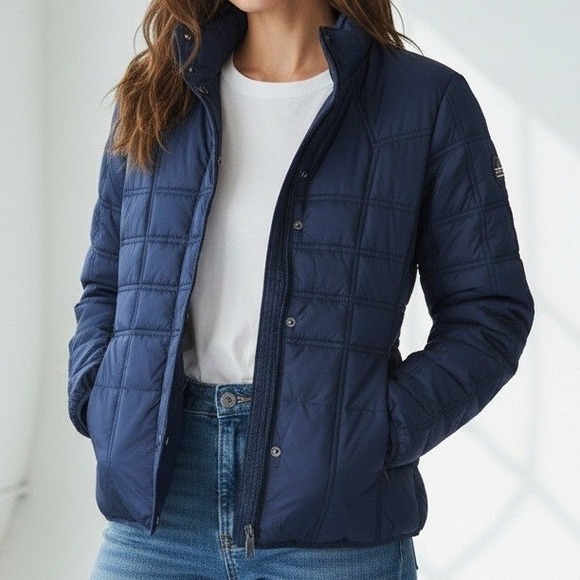 Roper | Jackets & Coats | Roper Jacket Women M Navy Blue Quilted Puffer ...